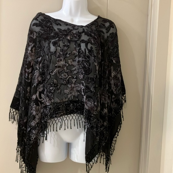 MKM Designs | Accessories | Mkm Design Short Velveteen Fringed Cape ...
